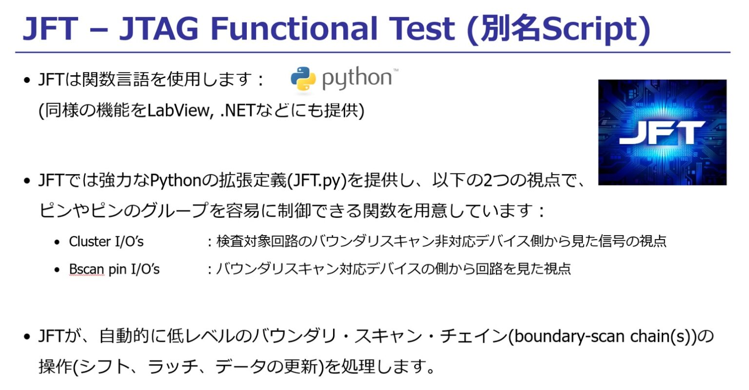 図2．Python用のJTAGバウンダリスキャン・ライブラリを提供